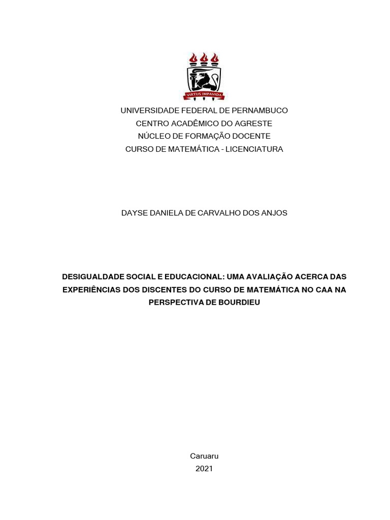 ANJOS, Dayse Daniela de Carvalho Dos | PDF | Sociologia | Brasil