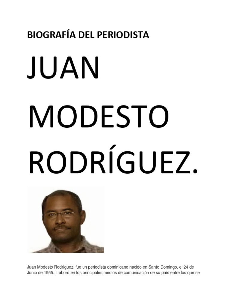 Biografía de Juan Modesto Rodríguez | PDF | República Dominicana