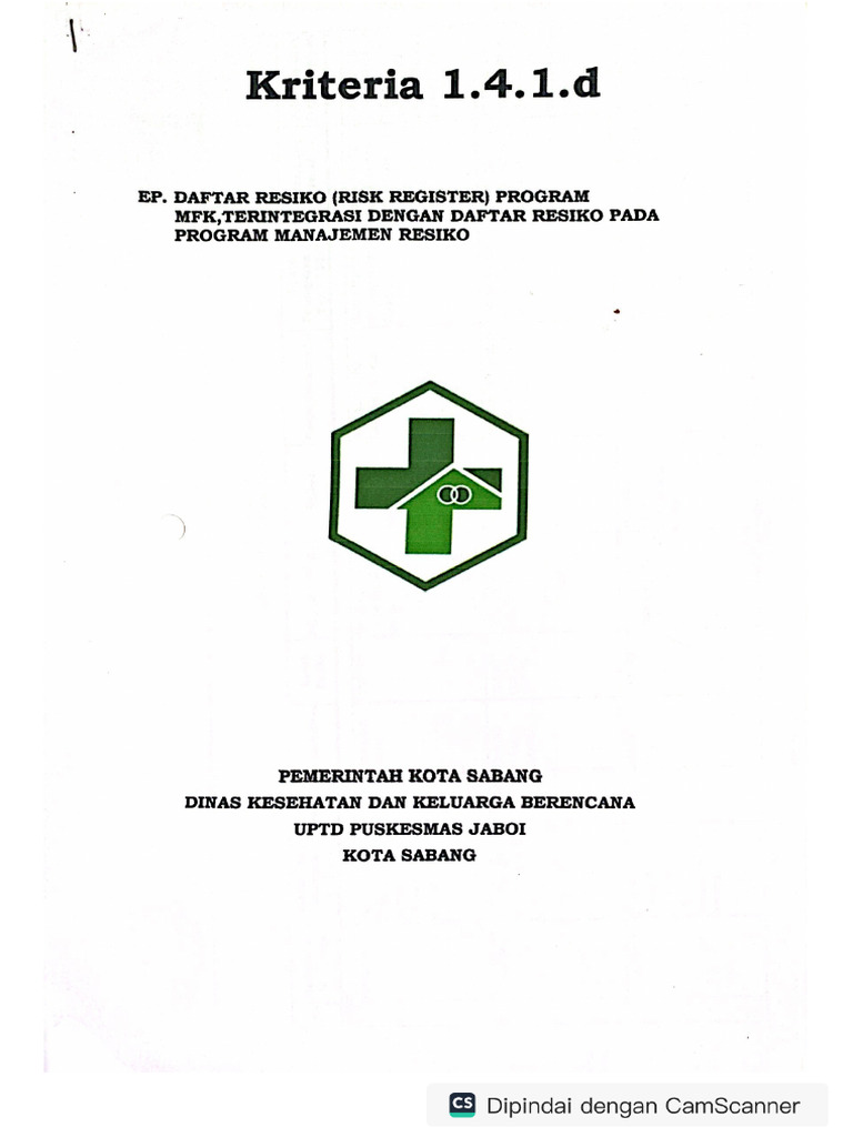 1.4.1.d Daftar Resiko (Risk Register) Program MFK | PDF