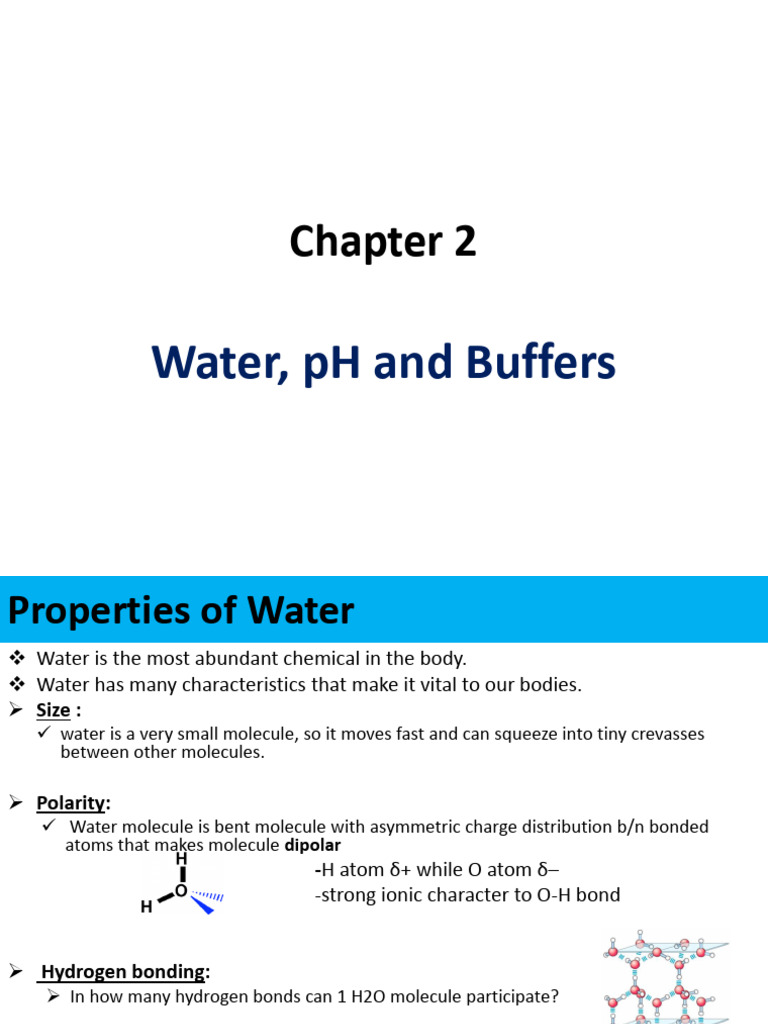 Water, PH and Buffers | PDF | Acid Dissociation Constant | Acid