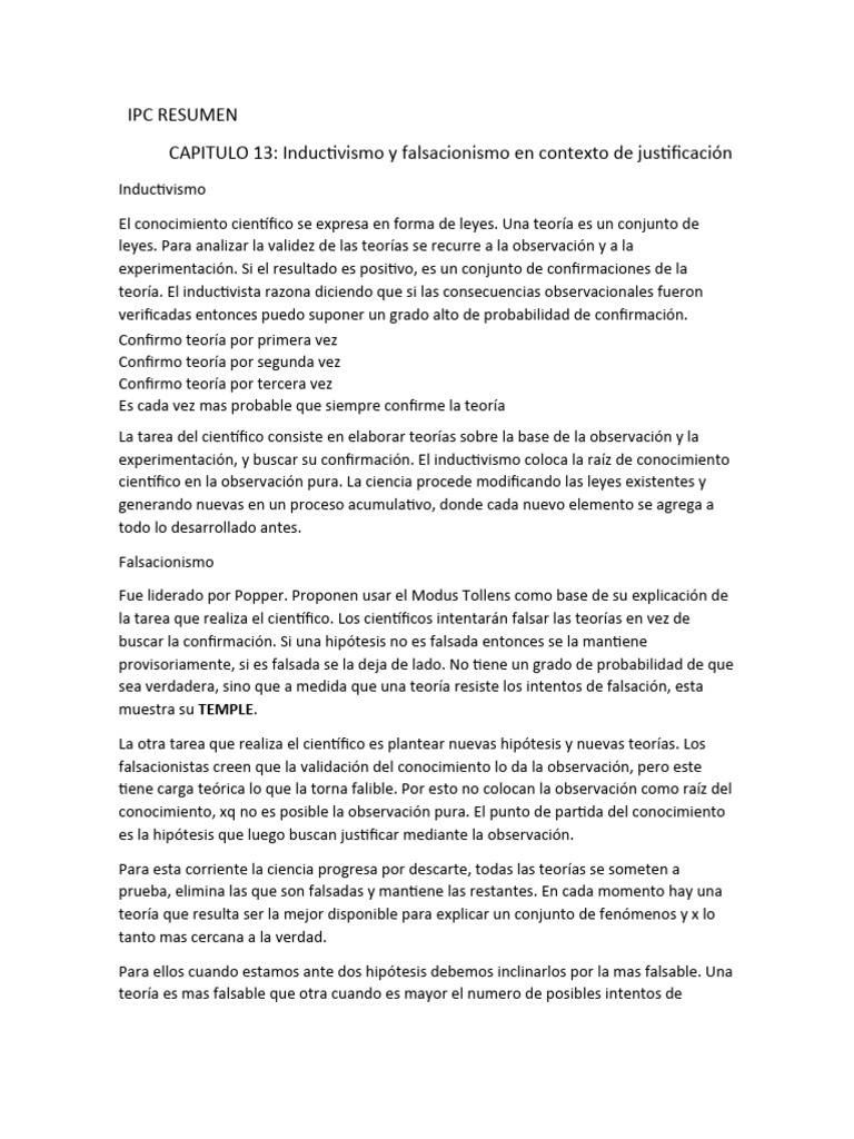 Ipc Resumen | PDF | Axioma | Hermenéutica