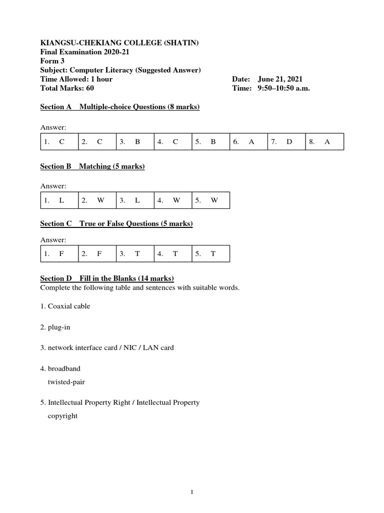 2021 f3cl Exam2 Marking | PDF | Computing | Computer Science