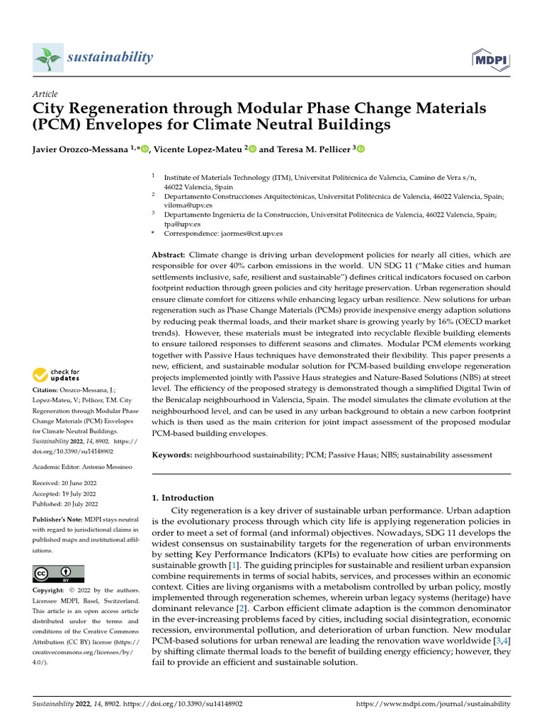 City Regeneration Through Modular Phase Change Materials (PCM ...