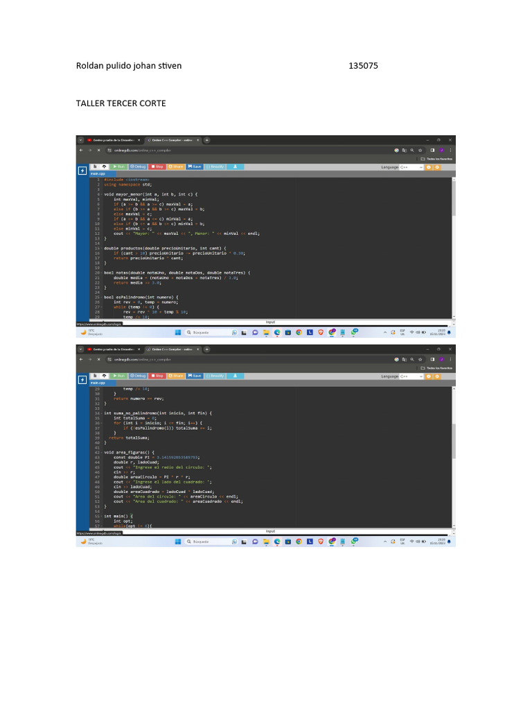 Taller 3 Roldan Johan 135075 | PDF | Ingeniería de software ...