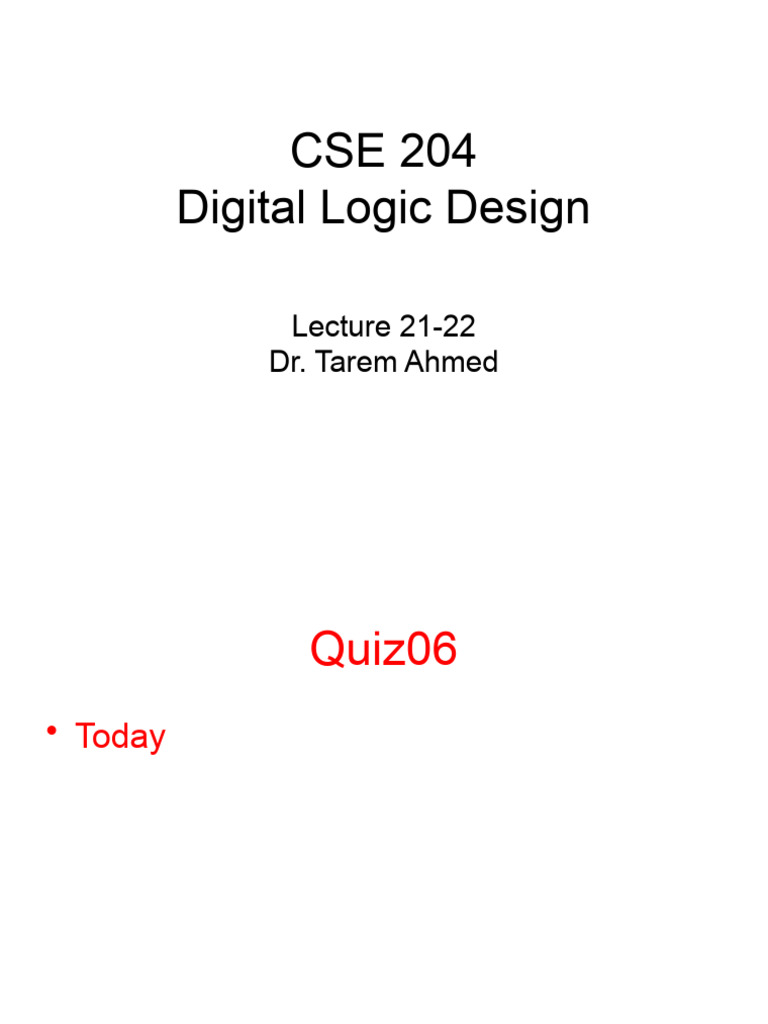 Lecture21 22 | PDF | Computing | Digital Electronics