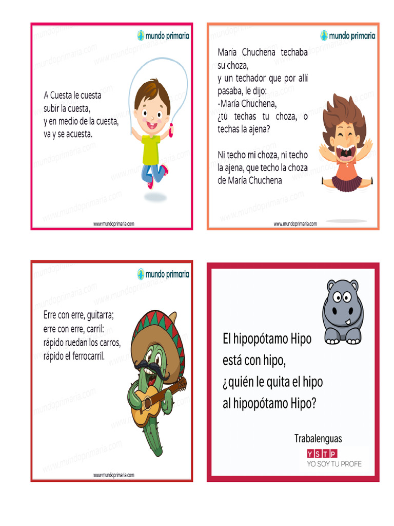 Trabalenguas Adivinanzas Rimas | PDF