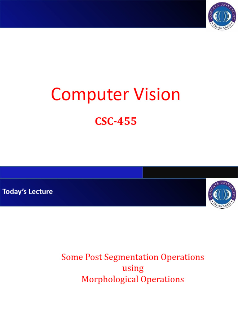 CV Lecture 8 | PDF | Image Segmentation | Computer Vision
