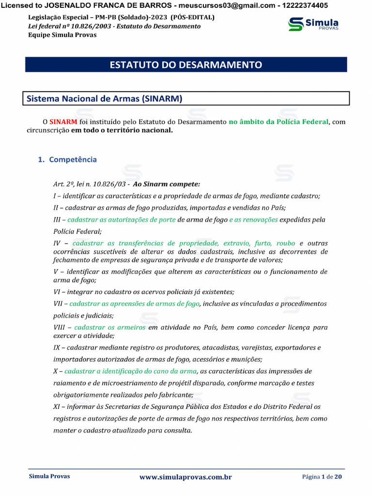 Estatuto Do Desarmamento | PDF