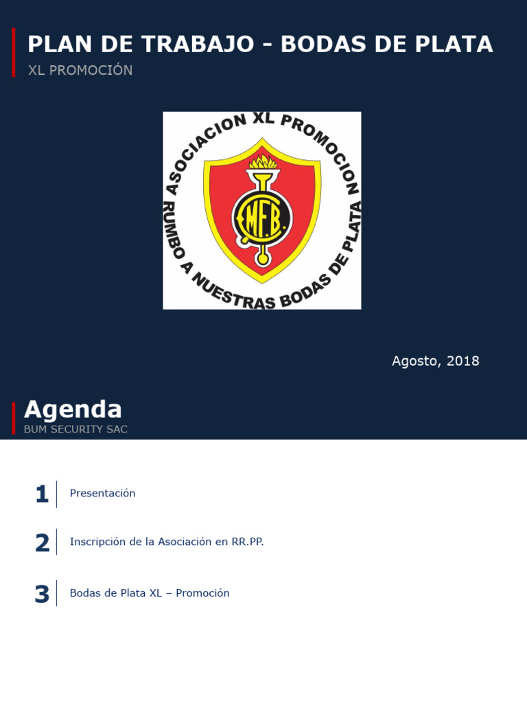 Plan de Trabajo - Bodas de Plata | PDF