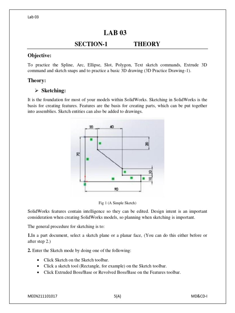 SolidWorks Lab Report | PDF | Ellipse | Extrusion