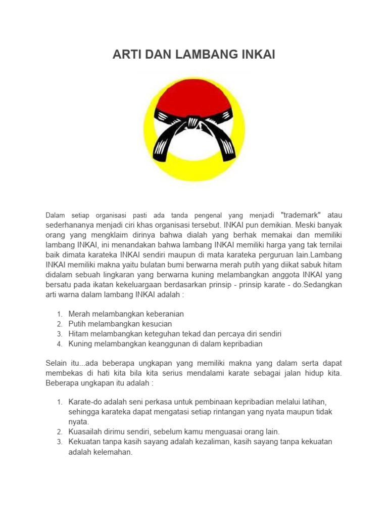 Arti Dan Lambang Inkai | PDF | Karier & Perkembangan | Olahraga & Rekreasi