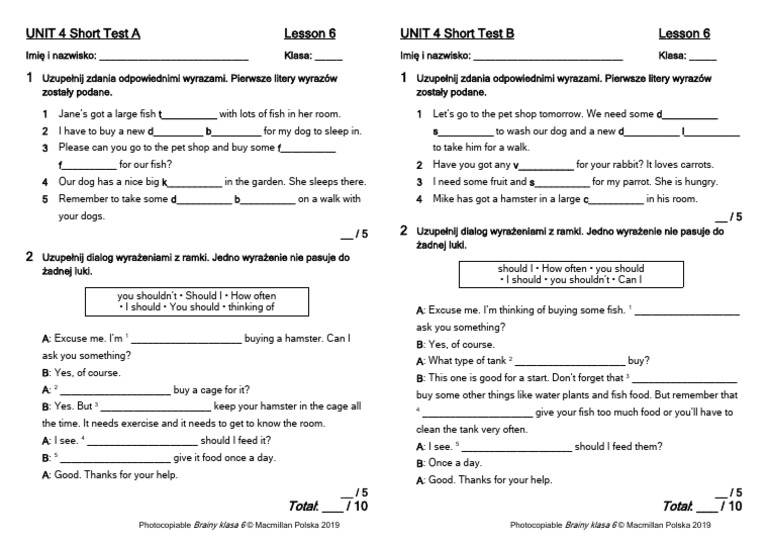 Brainy kl6 Short Tests Unit 4 Lesson 6 | PDF | Domesticated Animals ... Brainy kl6 Short Tests Unit 4 Lesson 6 | PDF | Domesticated Animals ...