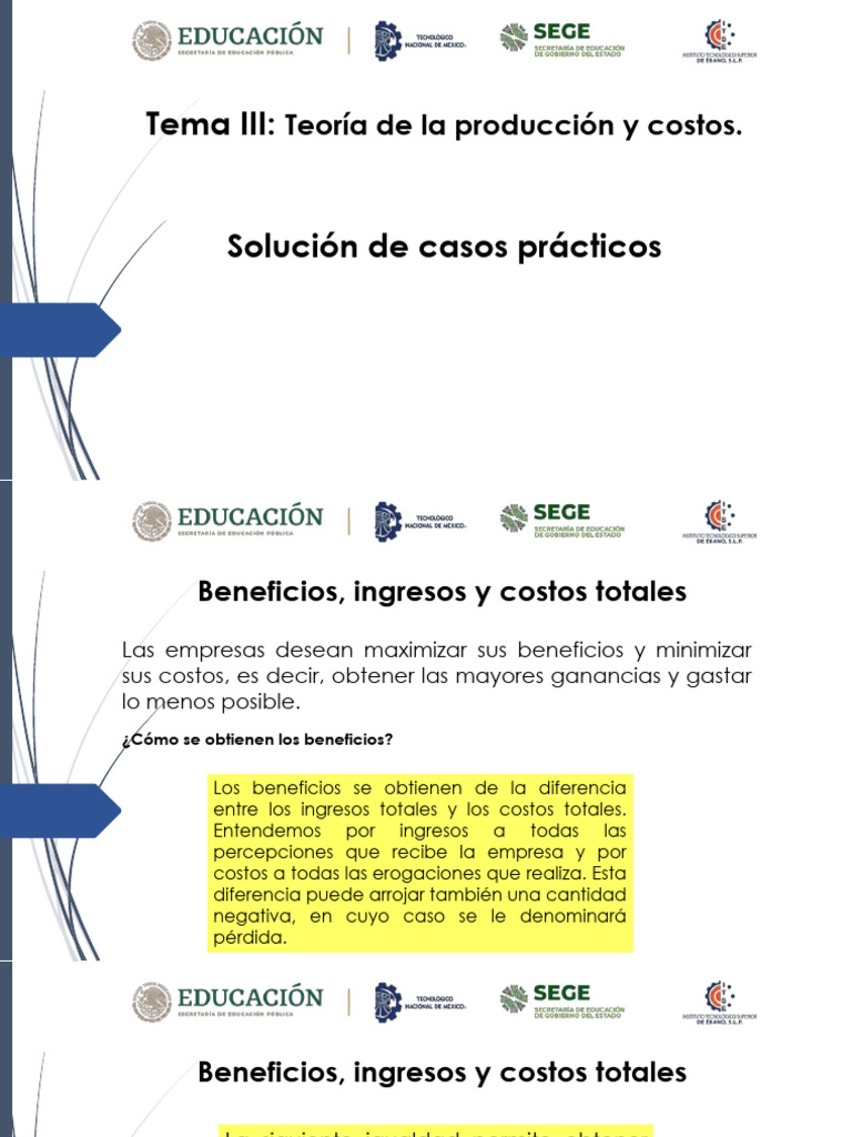 Ejercicios para Soluciã N de Caso Practico | PDF | Costo marginal ...