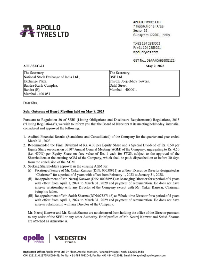 Apollo 2023 Financial Statement | PDF