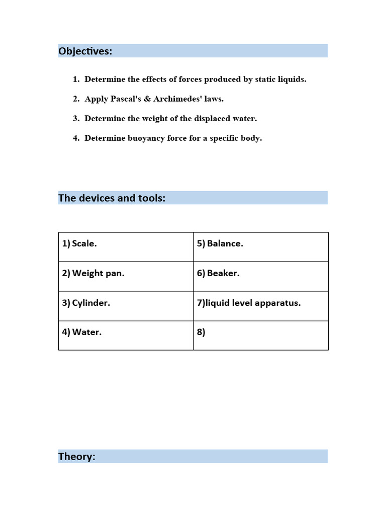 EX2 - Pascal's Law | PDF | Buoyancy | Fluid Mechanics