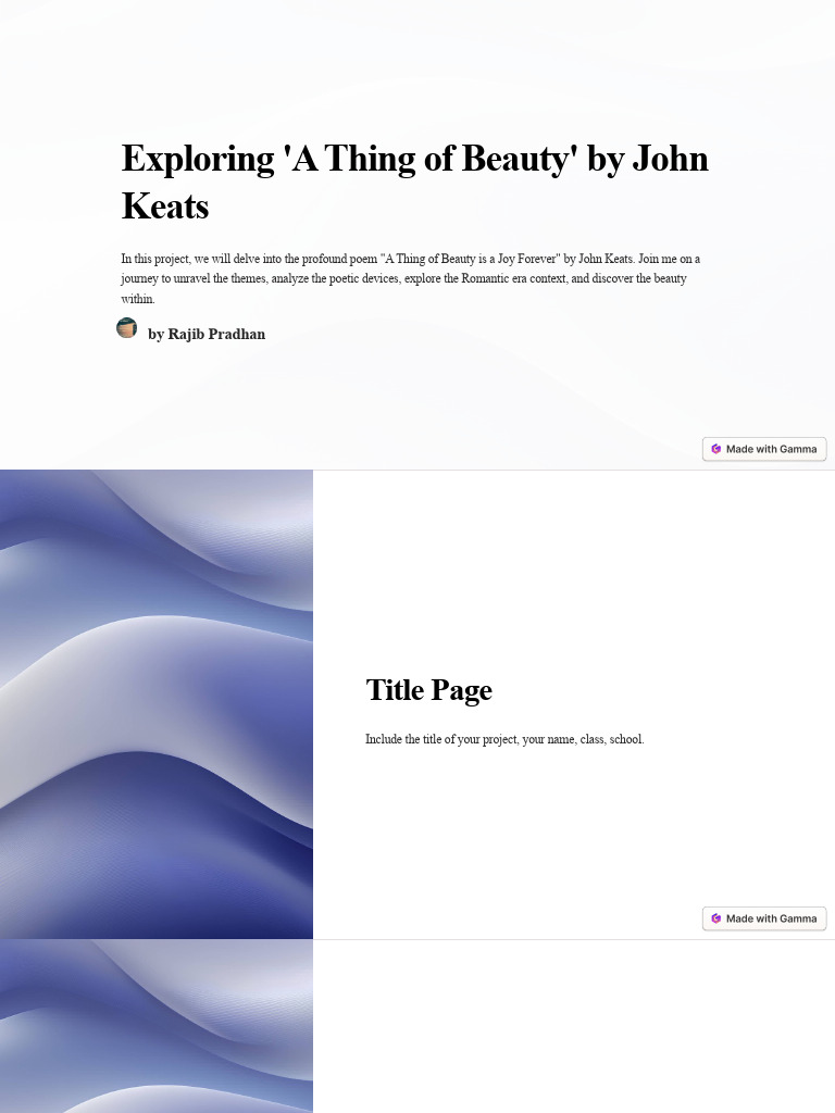 Exploring A Thing of Beauty by John Keats | PDF | Poetry | John Keats