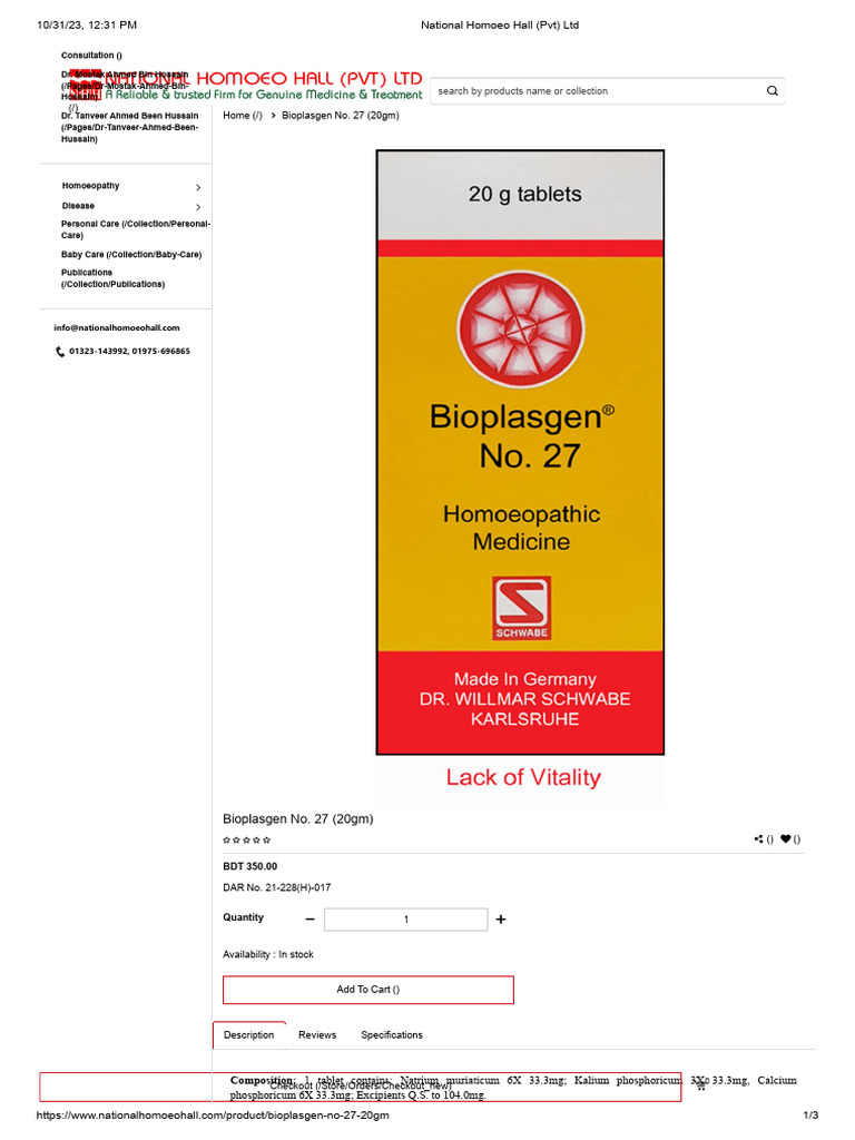 BHP Formula No 16 Refernce - National Homoeo Hall (PVT) LTD | PDF ...