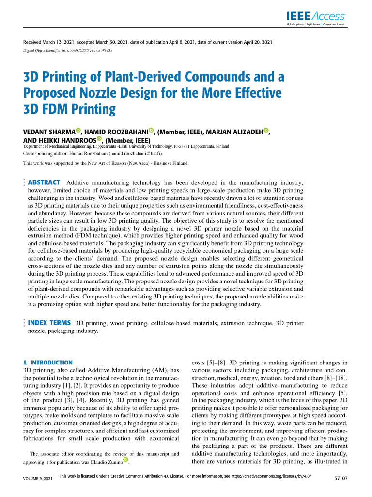 3D Printing of Plant-Derived Compounds and A Proposed Nozzle Design For ...