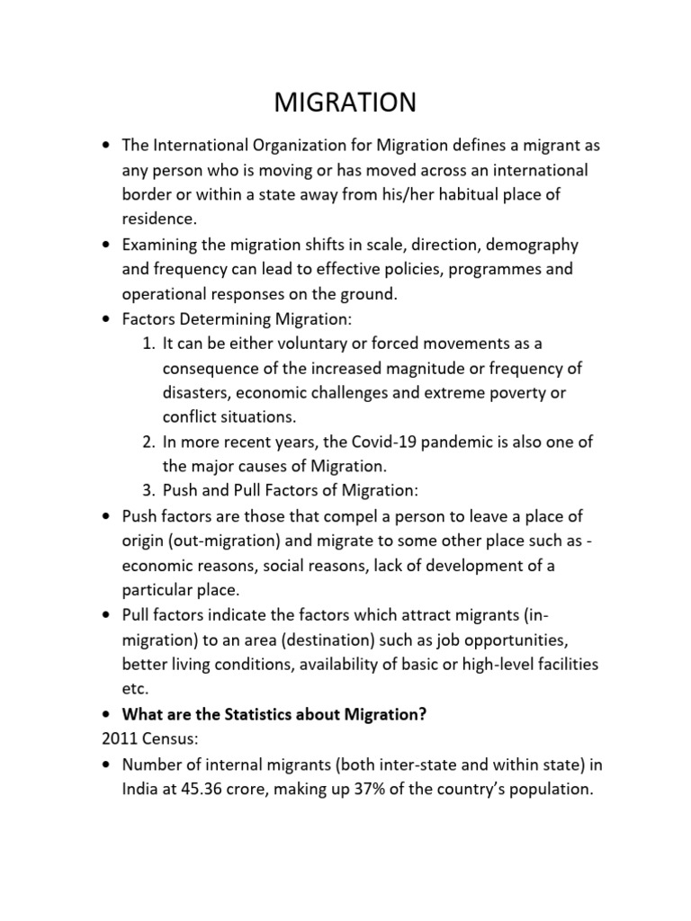 MIGRATION | PDF | Human Migration | Employment