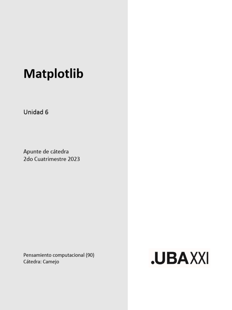 Matplotlib PensamientoComputacional 2c 2023 | Descargar gratis PDF ...