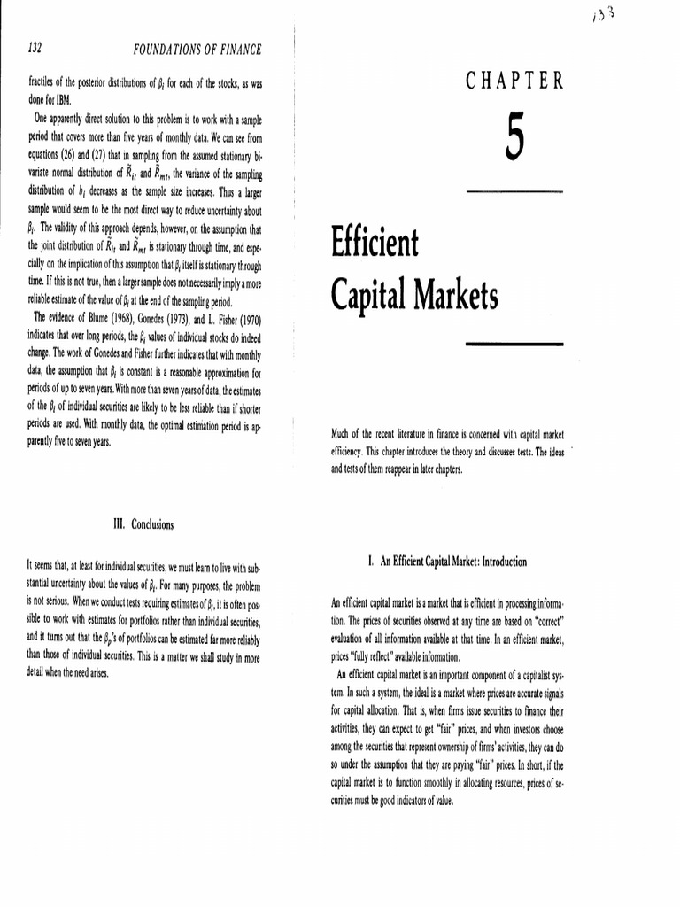 Chapter 5 Efficient Capital Markets | PDF