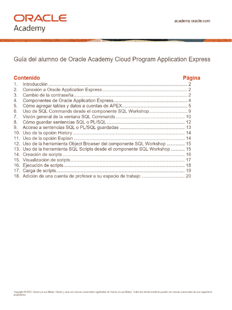 OACP APEX Guía Del Alumno | PDF