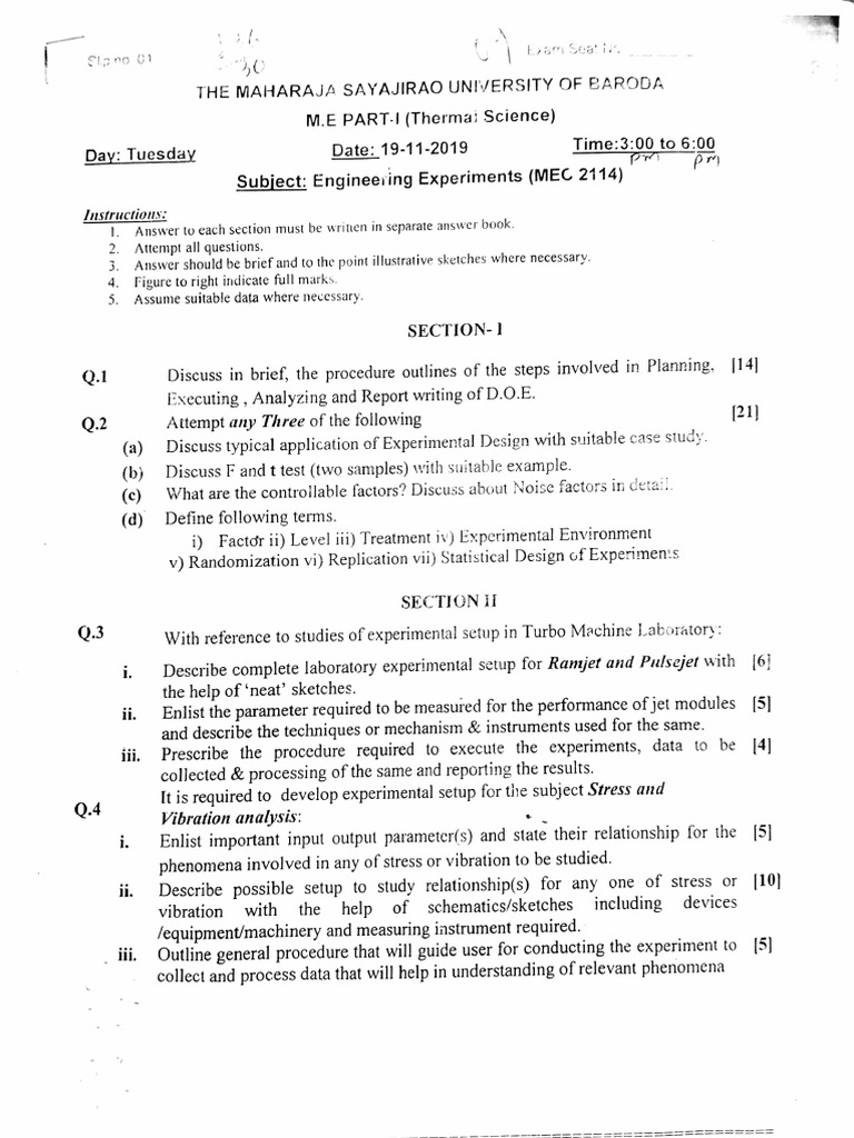 2019 ME-1 Paper Set | PDF | Matrix (Mathematics) | Damping