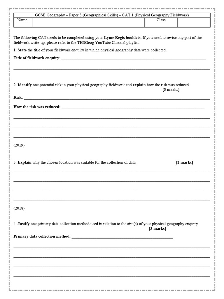 GCSE Geography Fieldwork Guide | PDF | Geography