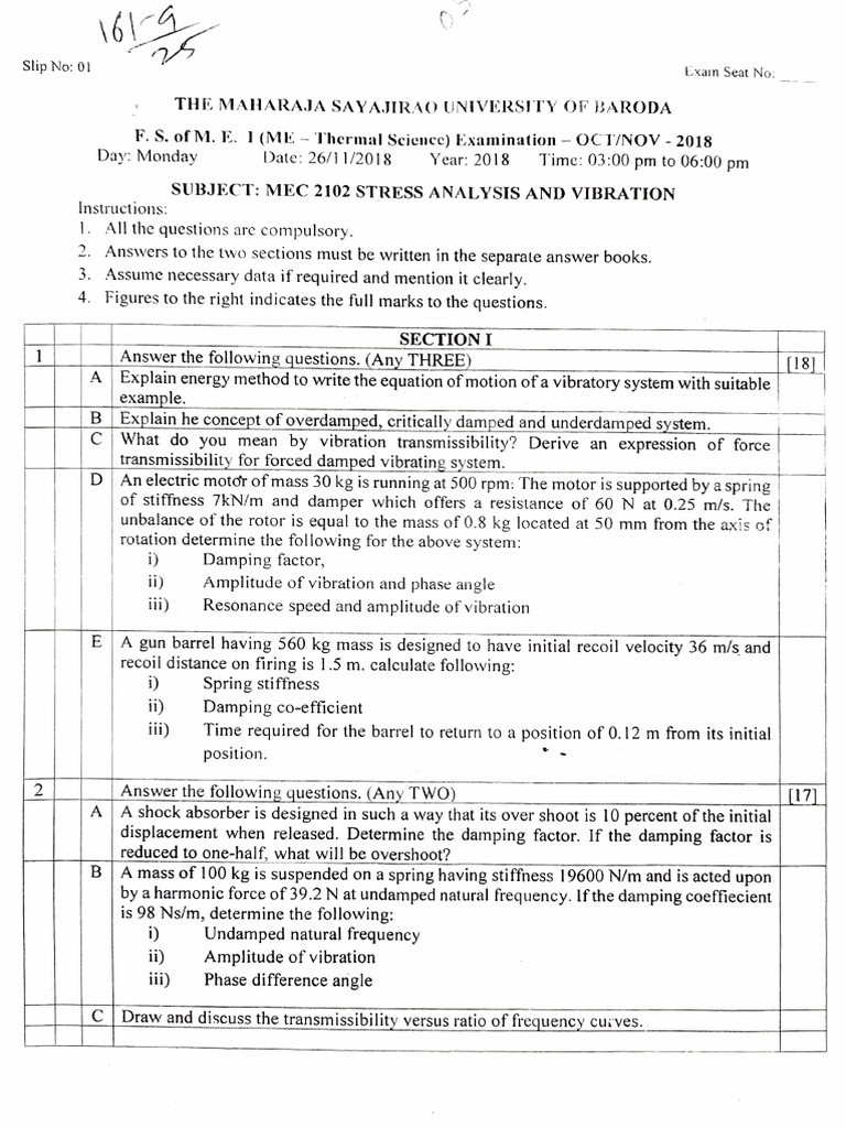 MSU Exam Papers 2018 | PDF