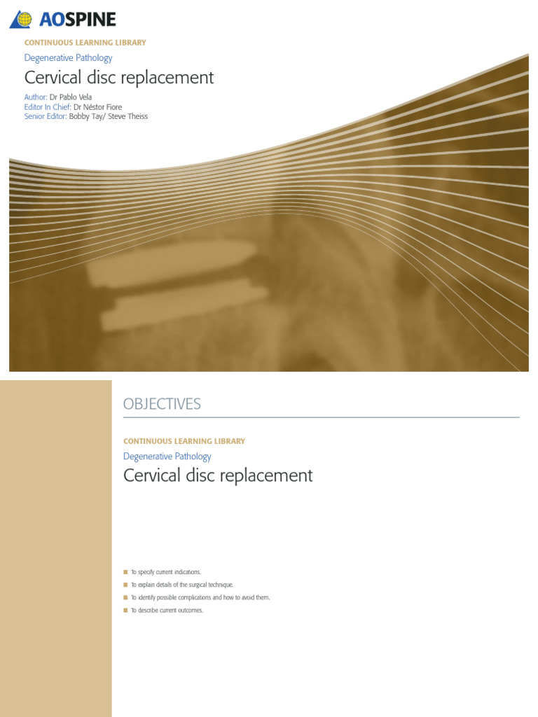 Cervical Disc Replacement New | PDF | Surgery | Vertebral Column