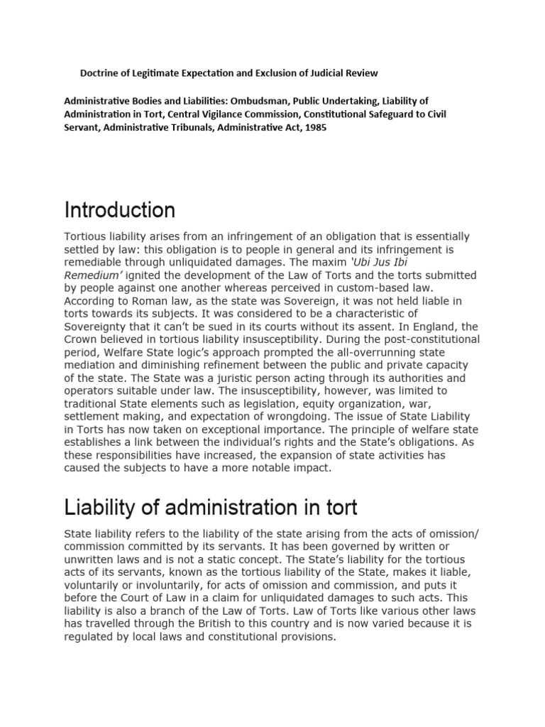 Unit 3.4 Doctrine of Legitimate Expectation and Exclusion of Judicial ... Unit 3.4 Doctrine of Legitimate Expectation and Exclusion of Judicial ...