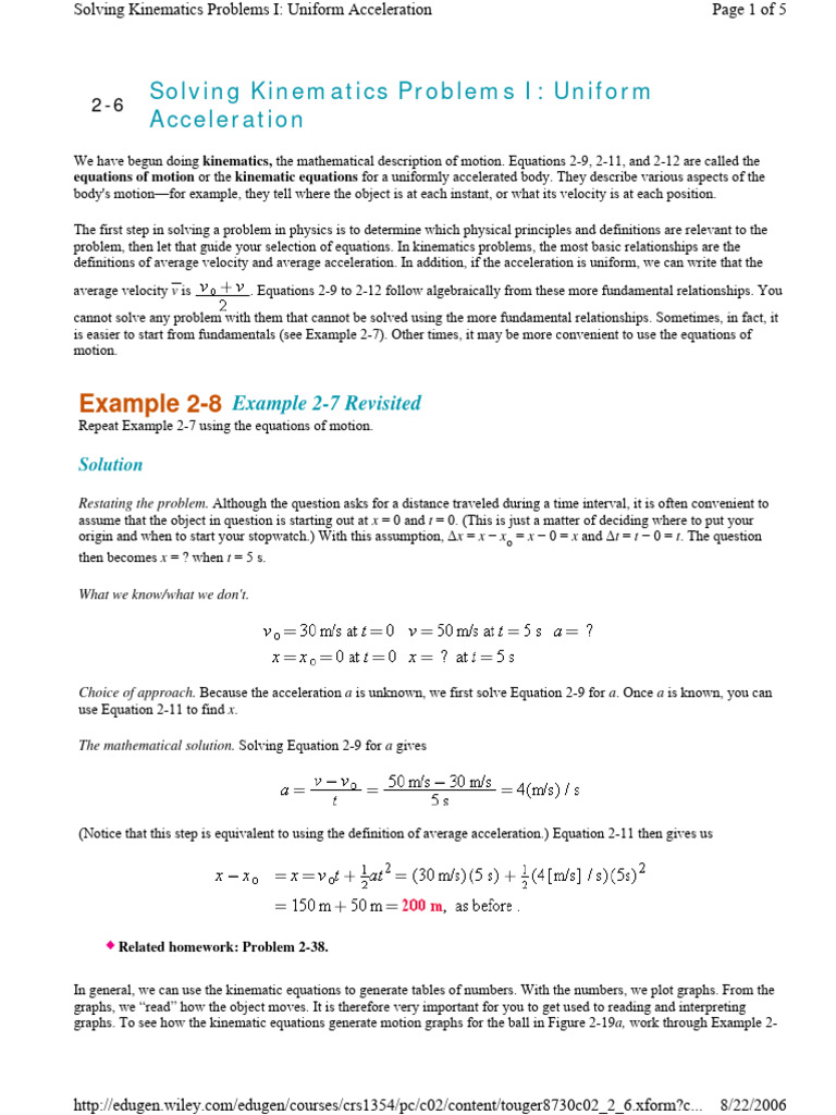 CH 2 6 | PDF | Acceleration | Kinematics