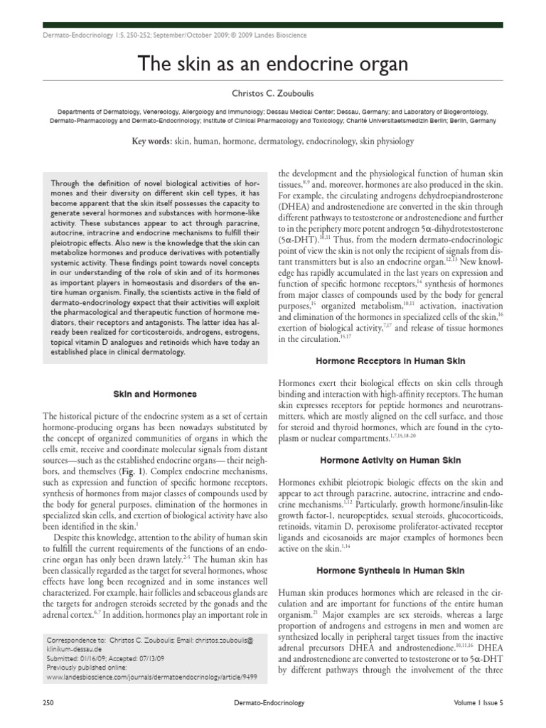 Skin As An Endocrine Organ | PDF | Hormone | Endocrine System