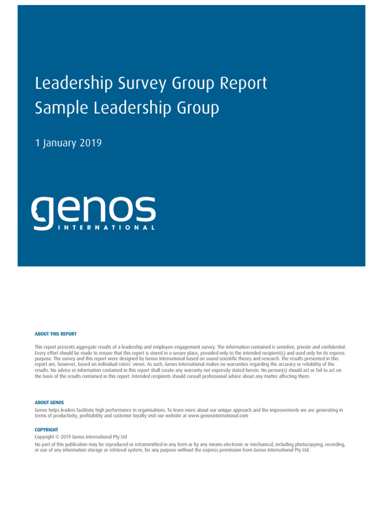 Genos EI Leadership GRP Report Sample GRP With Engagement | PDF ...