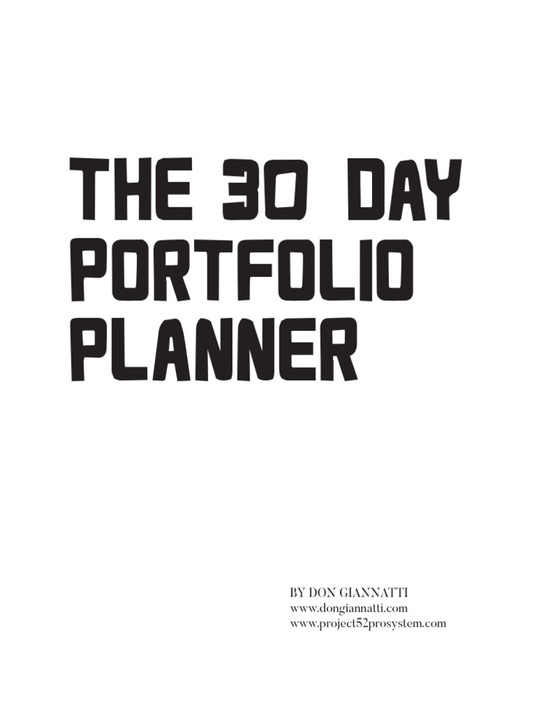 30 Day Portfolio Planner | PDF | Image Editing