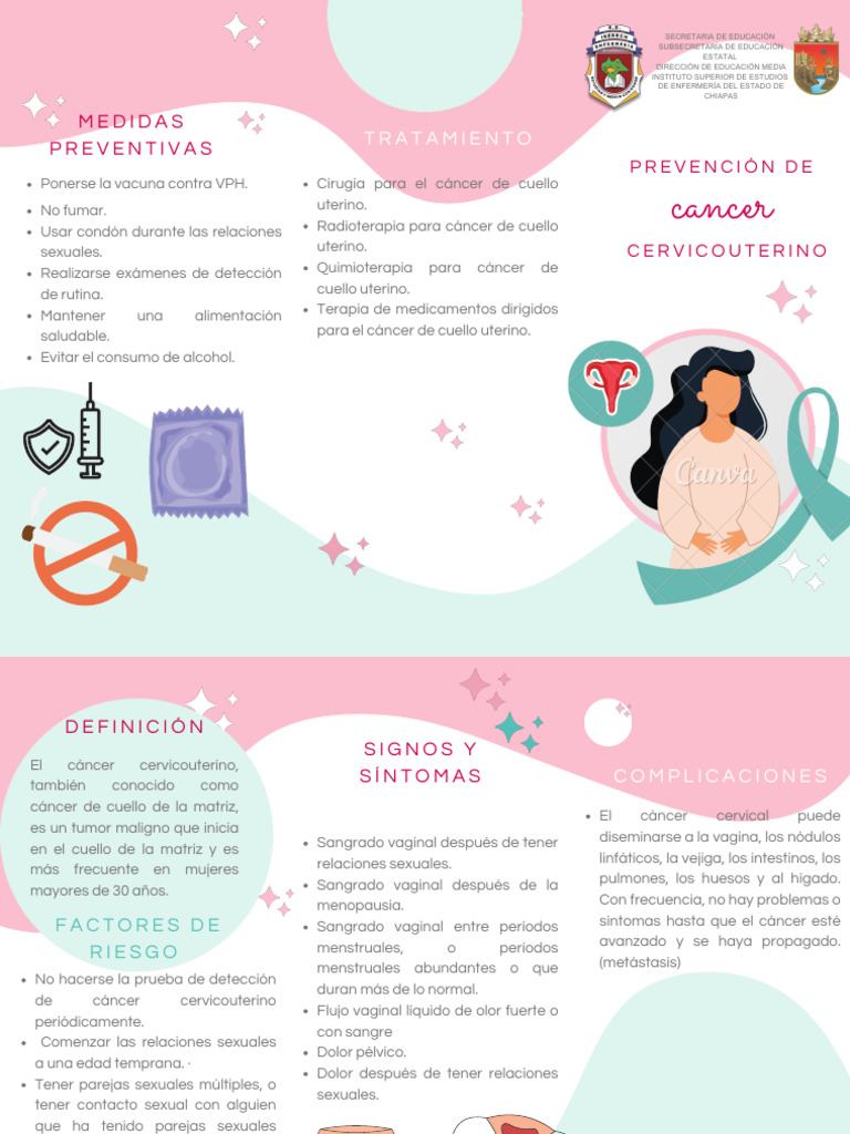 Tríptico CACU | PDF | Cáncer | Cáncer de cuello uterino