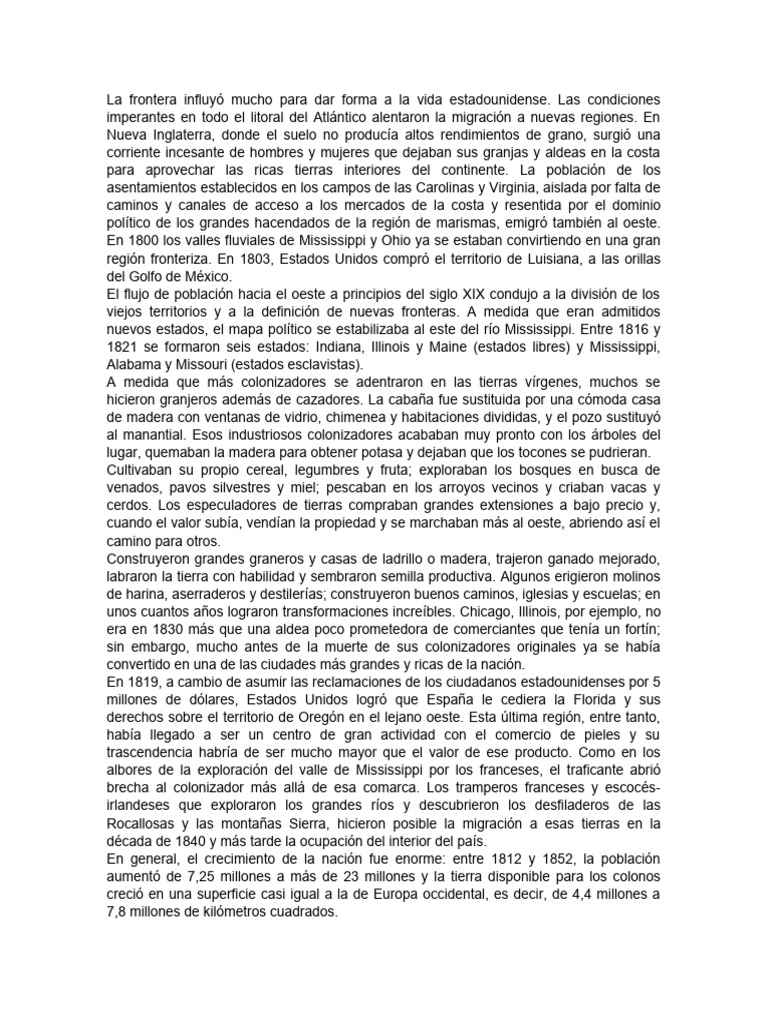 Expansión hacia el Oeste en EE. UU. | PDF | Los Estados Unidos | México