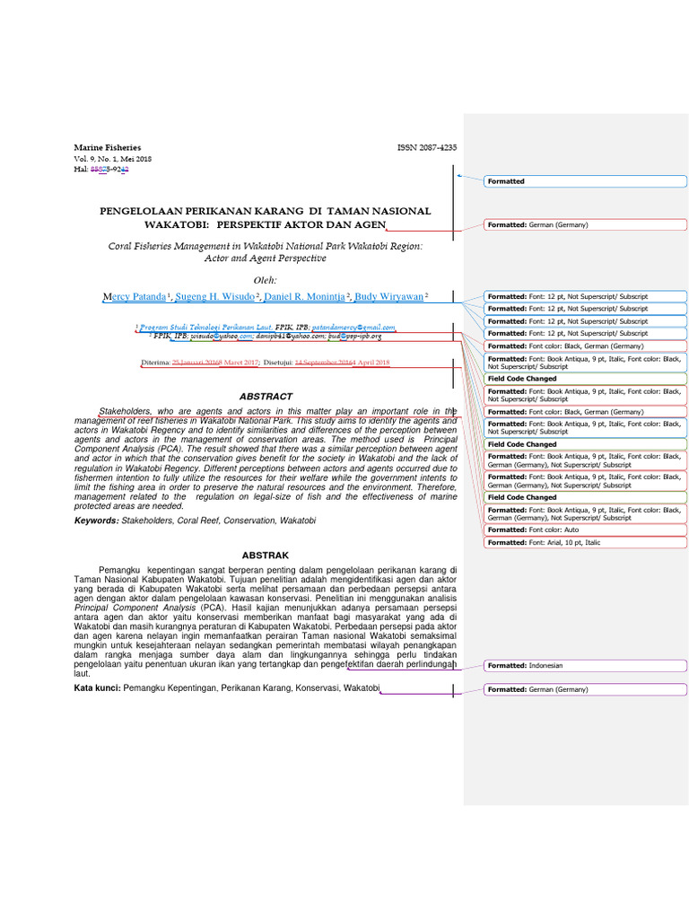 Pengelolaan Perikanan Karang Di Taman Nasional Wak | PDF | Printing | Text
