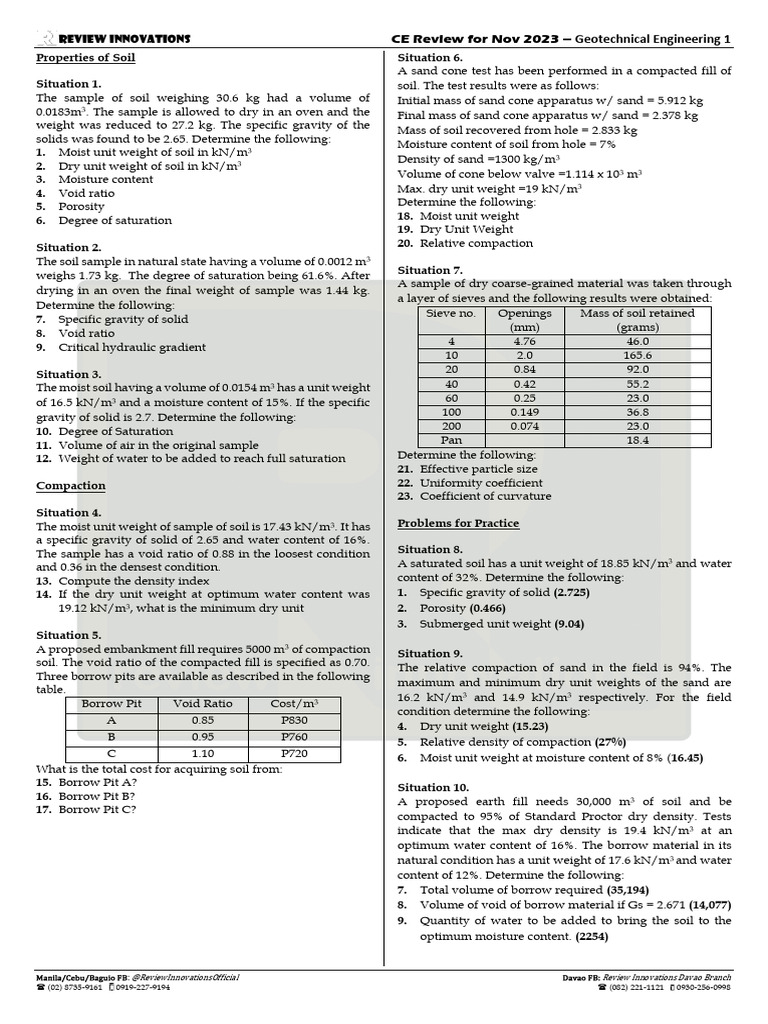 Geotech 1 | Download Free PDF | Density | Soil