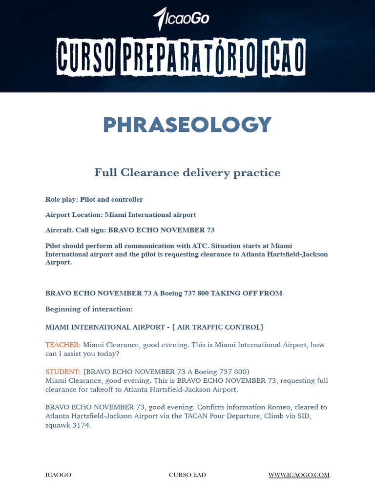At C Phraseology Class 1 | PDF | Air Traffic Control | Airport