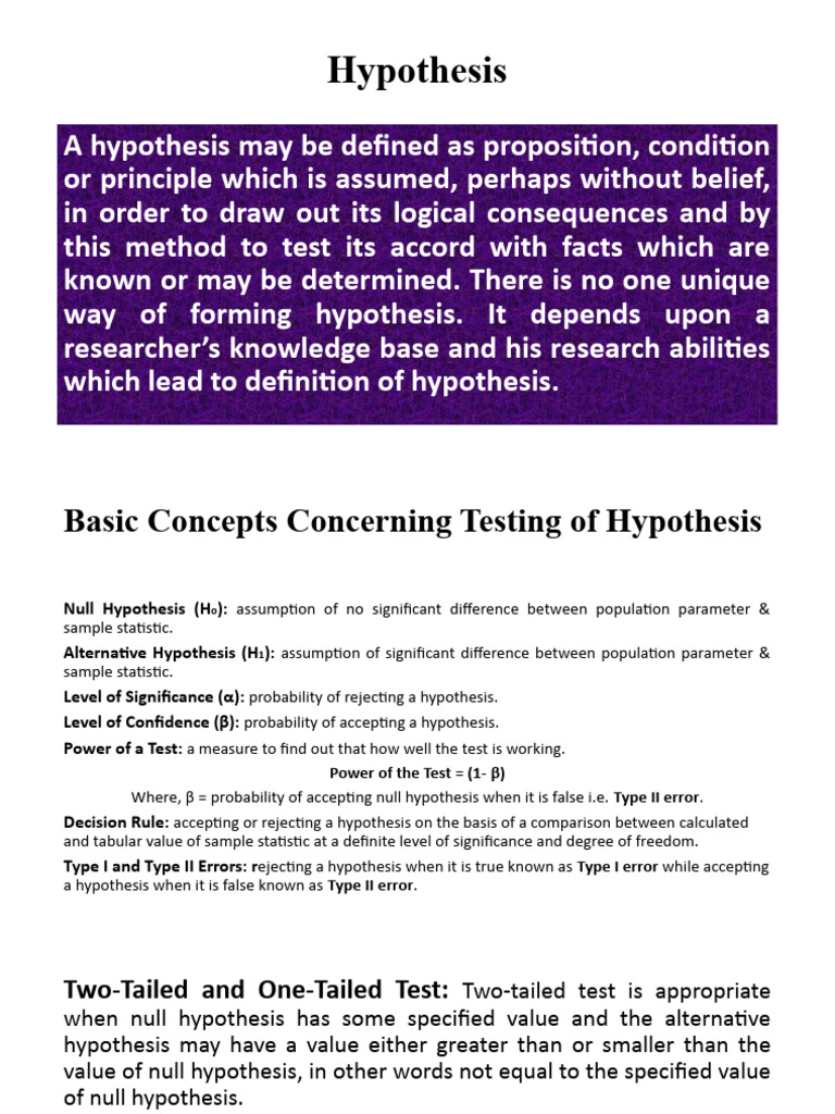 Ch6 - Hypothesis Testing | PDF | Statistical Hypothesis Testing | Type ...