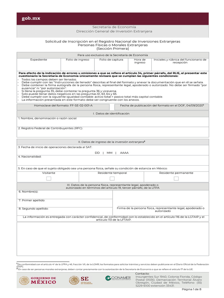 Formato de Registro de Inversion Extranjera 3 | PDF | México | Contabilidad