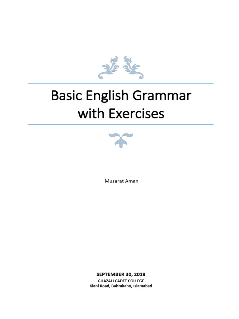 Grammer Notes - Ghazali Cadet College | PDF | Verb | Adverb