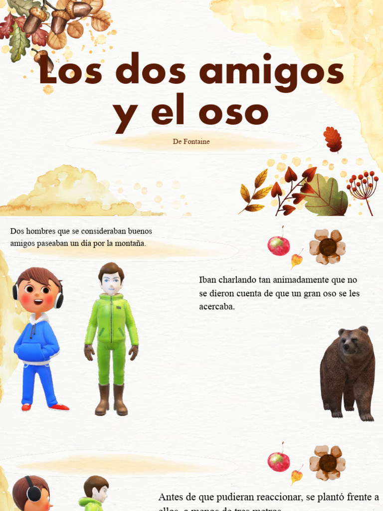 Fabula Los Dos Amigos y El Oso | PDF
