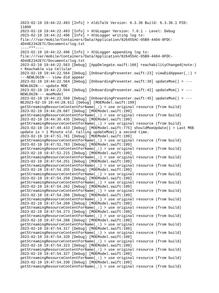 Log | PDF | Swift (Programming Language) | Cache (Computing)