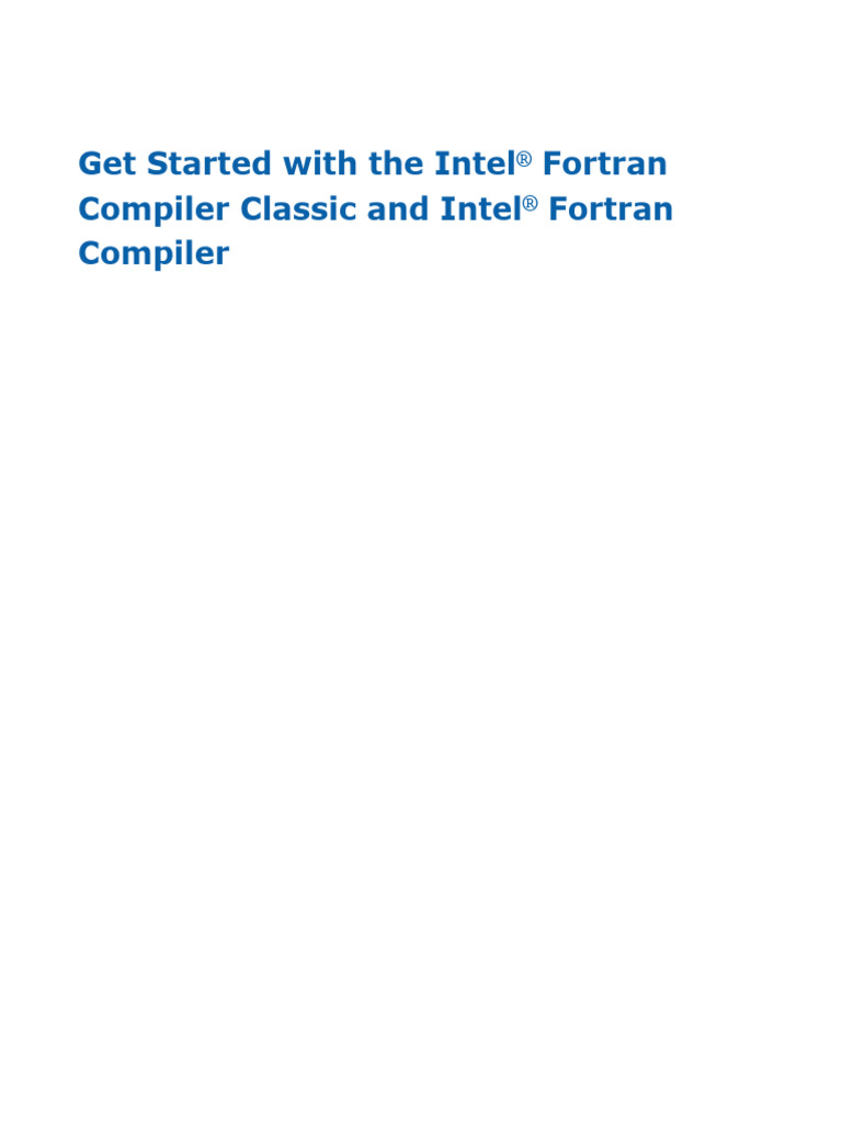Fortran Compiler - Get Started Guide - 2023.2 767260 781901 | PDF ...