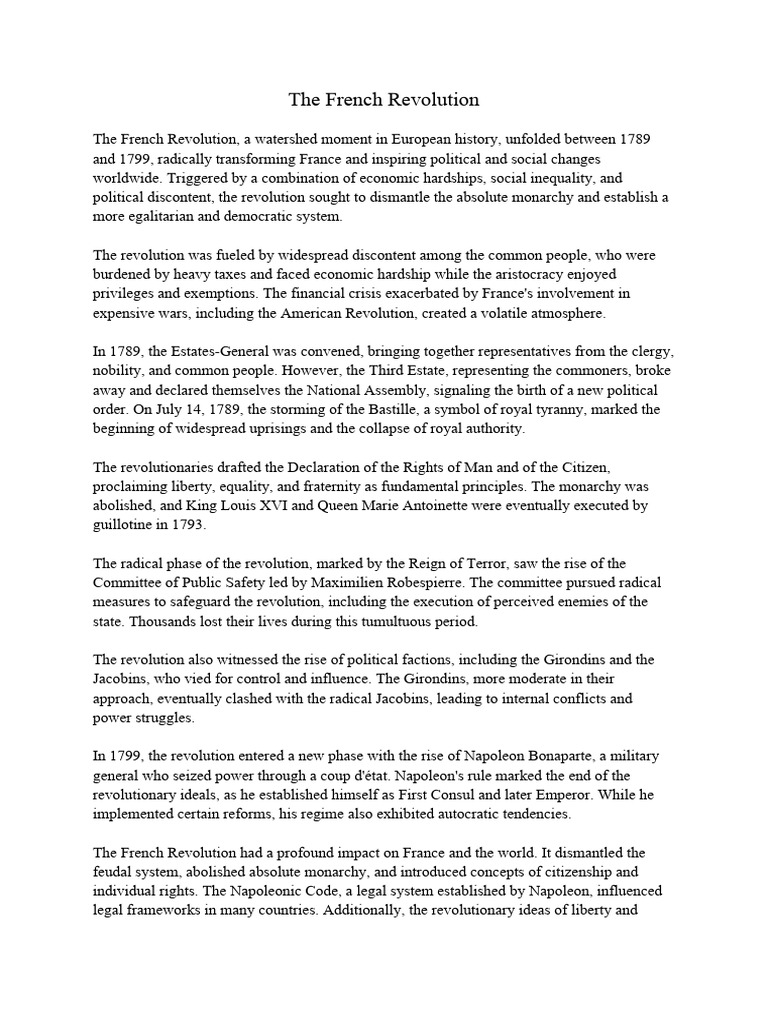 The French Revolution | Download Free PDF | French Revolution | First ...