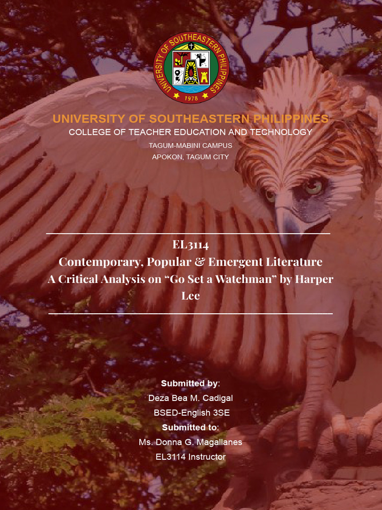 EL3114 - CADIGAL, Deza Bea - 3SE - Go Set A Watchman Analysis | PDF ...