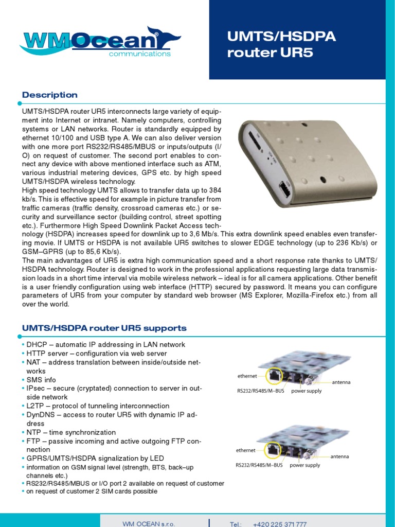 Router UR5 (En) | PDF | High Speed Packet Access | Computer Network