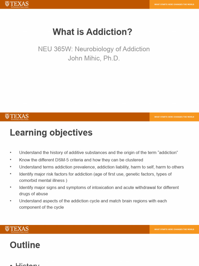 Lecture 1 - What Is Addiction | PDF | Substance Abuse | Substance Use ...